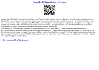 Examples Of Prepositions In Tagalog | PPT