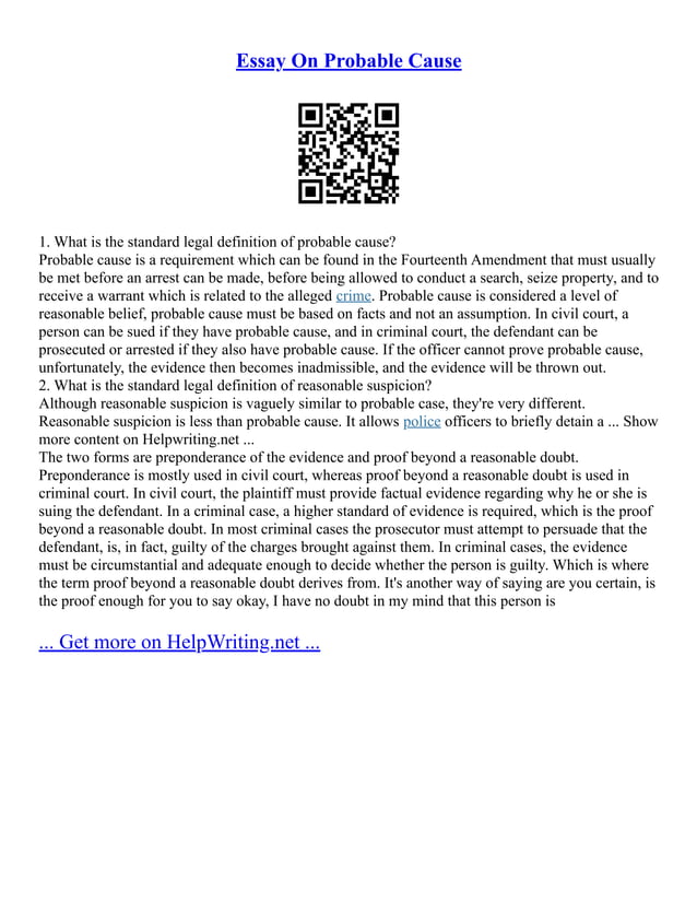 Examples Of Probable Cause | PDF