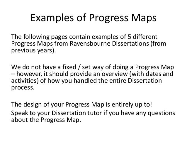 Examples of progress maps