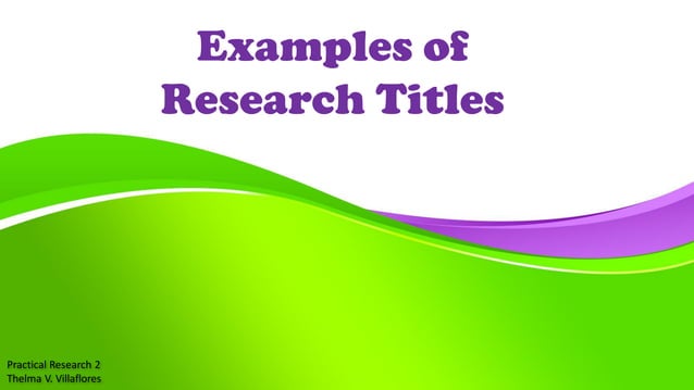 Examples of quantitative research titles | PDF | Business and Finance