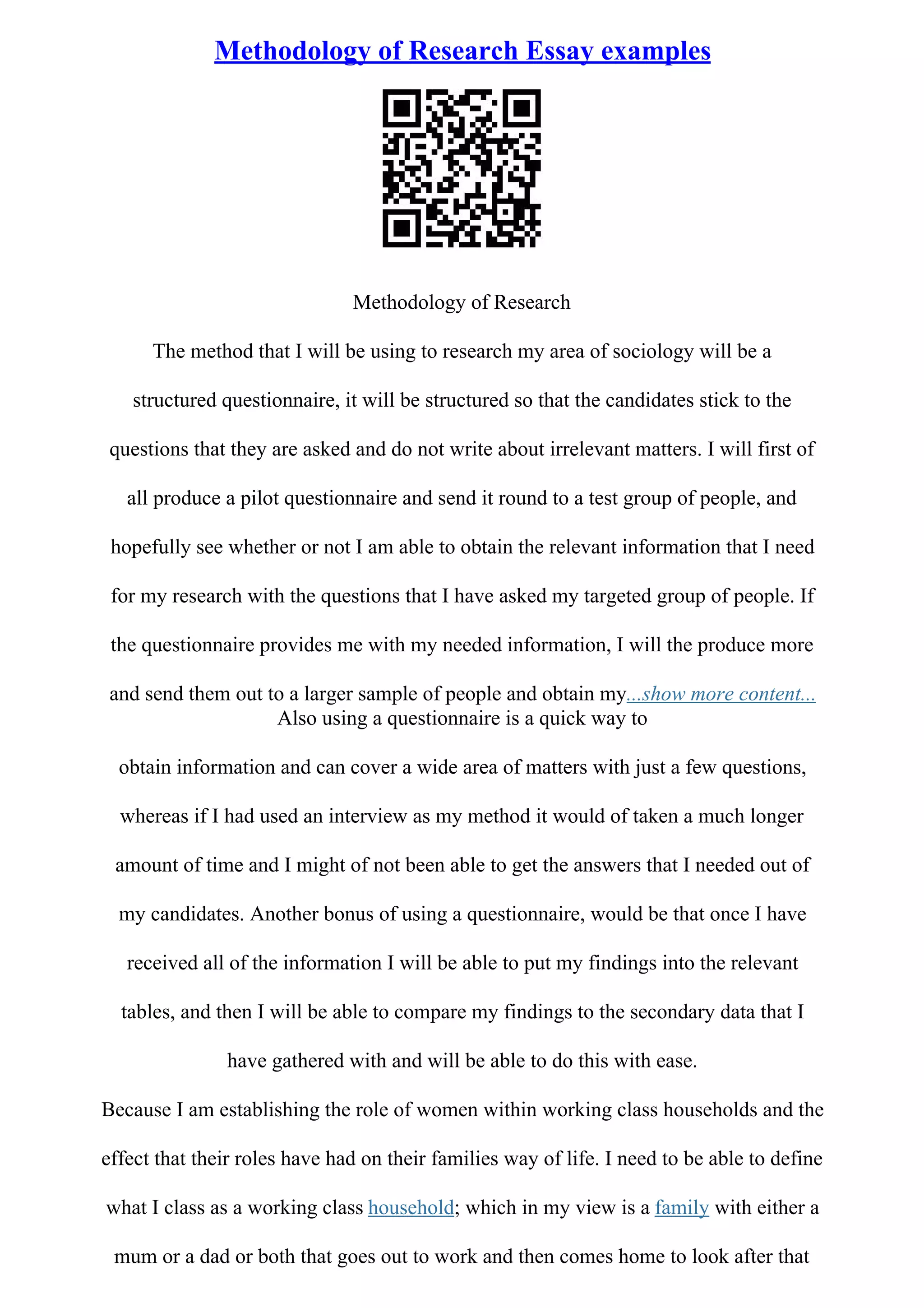 Examples Of Research Essays | PDF