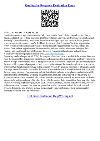 Examples Of Research Essays | PDF