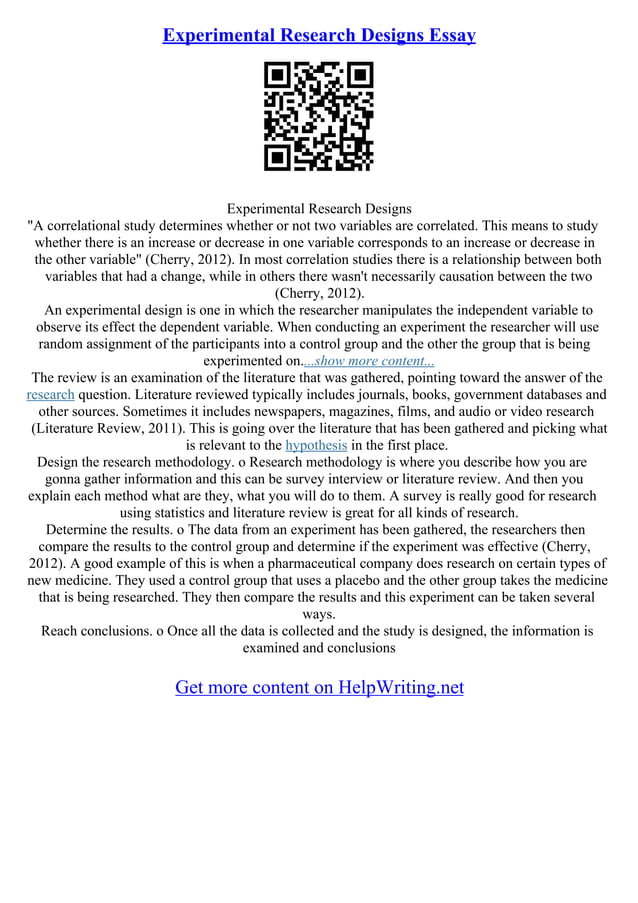 Examples Of Research Essays | PDF