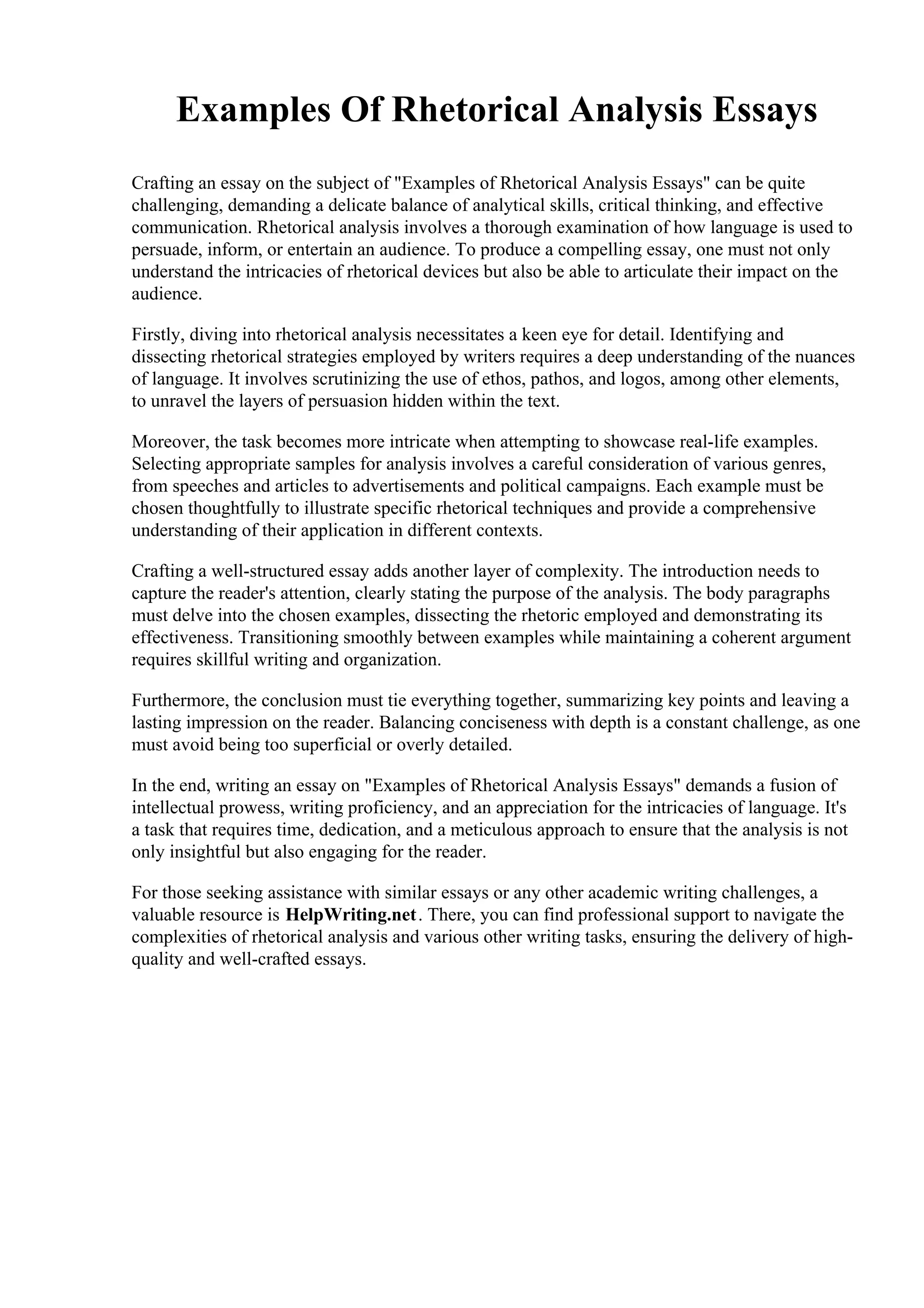 Examples Of Rhetorical Analysis Essays pdf Examples Of Rhetorical Analysis Essays pdf