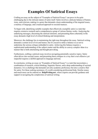 Examples Of Satirical Essays.pdf