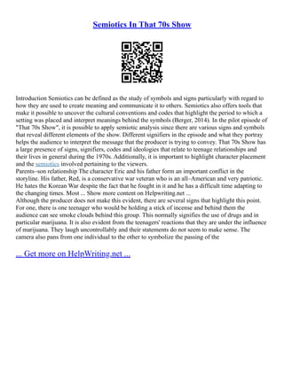 Examples Of Semiotic Analysis | PDF