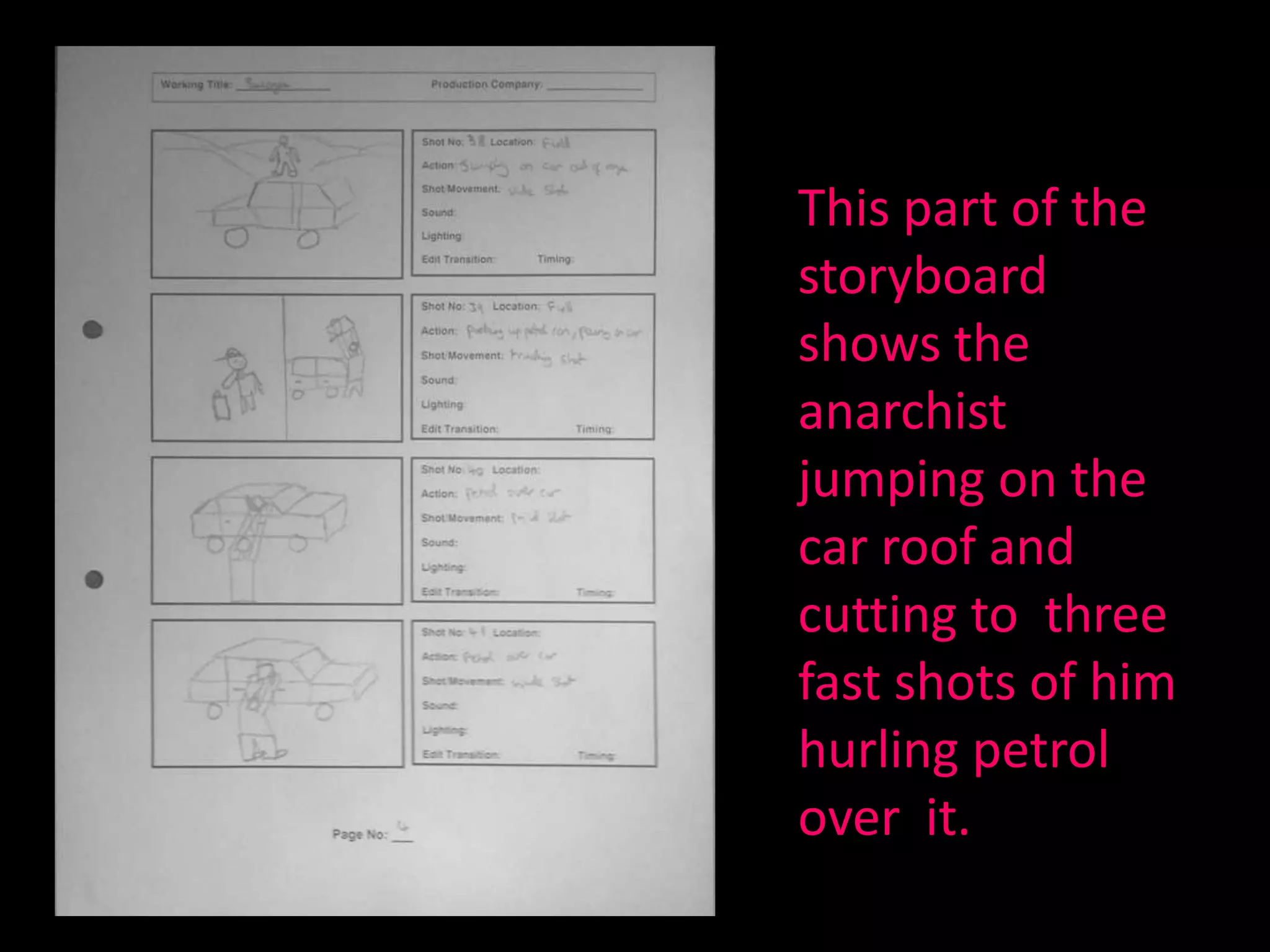Examples of shots of our storyboard | PPT