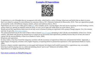 Examples Of Superstitions | PPT