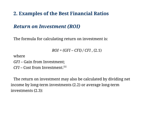 Examples of the Best Financial Ratios for Analysis: Best Financial ...