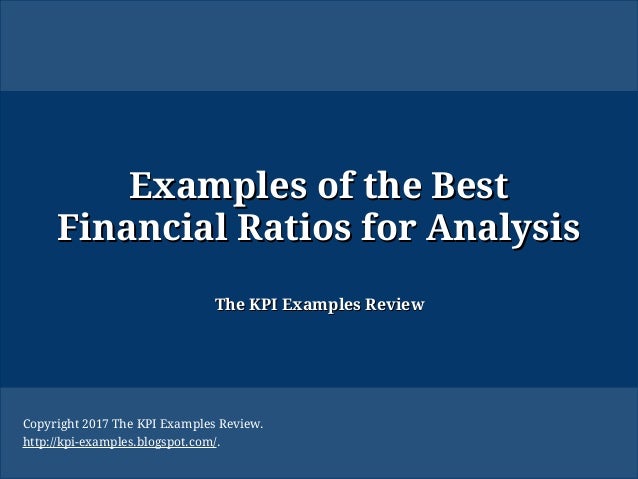 Examples of the Best Financial Ratios for Analysis: Best Financial Ra…