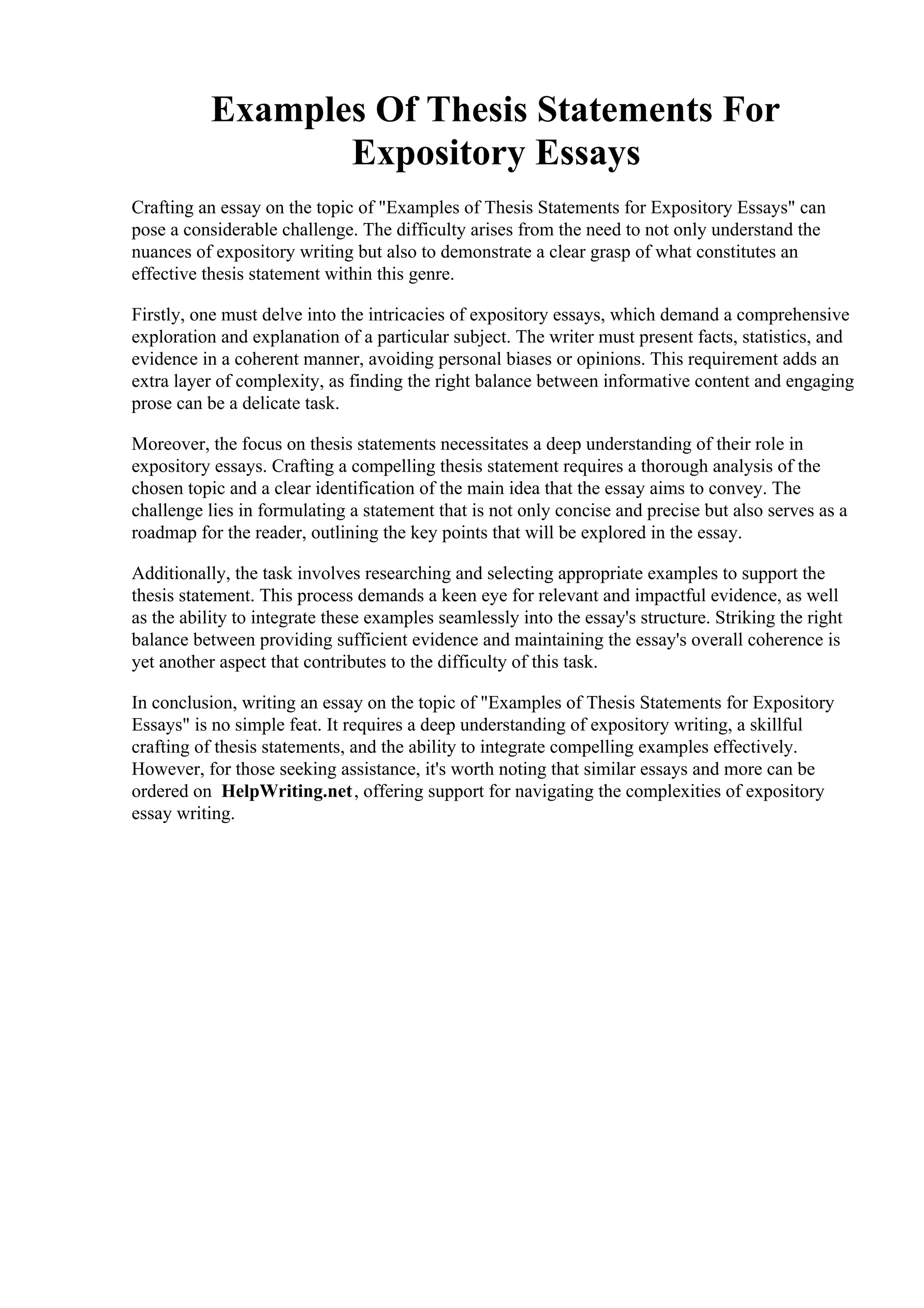 Examples Of Thesis Statements For Expository Essays.pdf