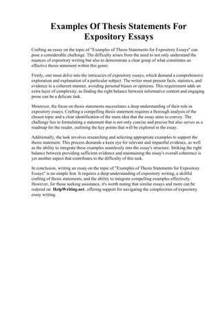 Examples Of Thesis Statements For Expository Essays.pdf