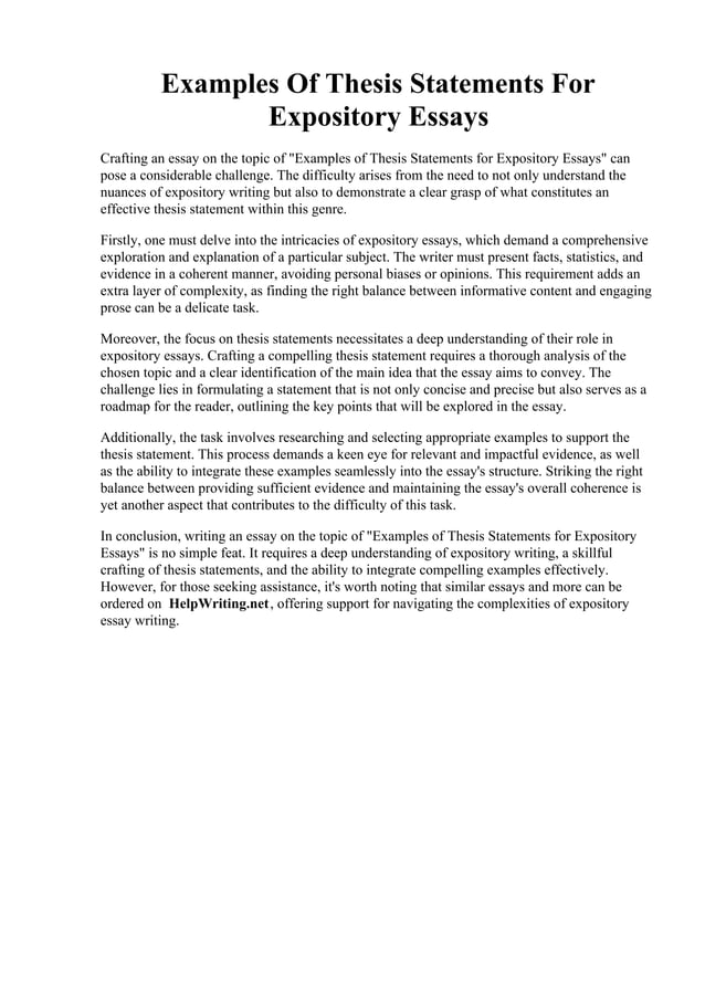 Examples Of Thesis Statements For Expository Essays.pdf