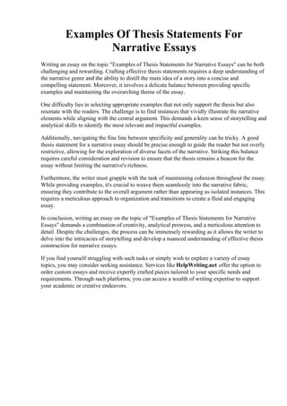 Examples Of Thesis Statements For Narrative Essays.pdf