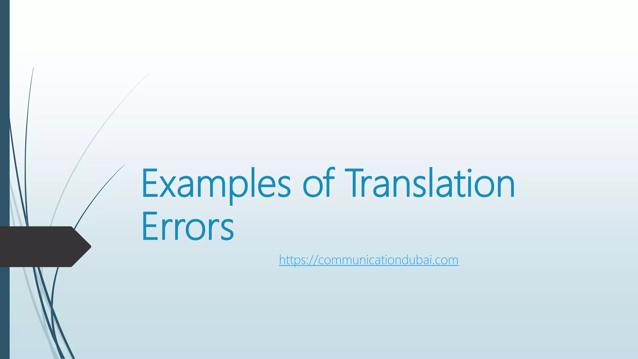 Examples of translation errors | PPTX