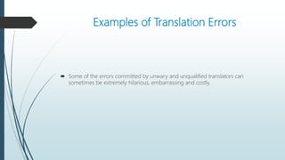 Examples of translation errors | PPTX