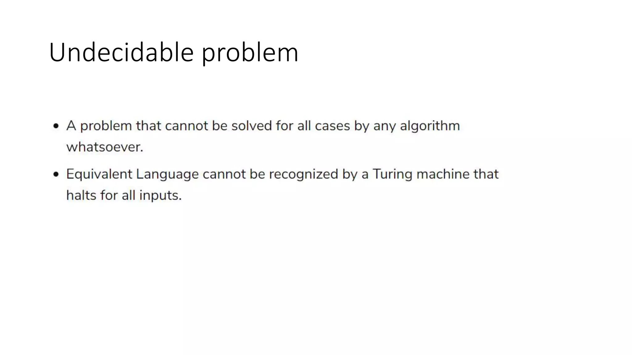 Examples Of Undecidable Problems And Problems Pptx