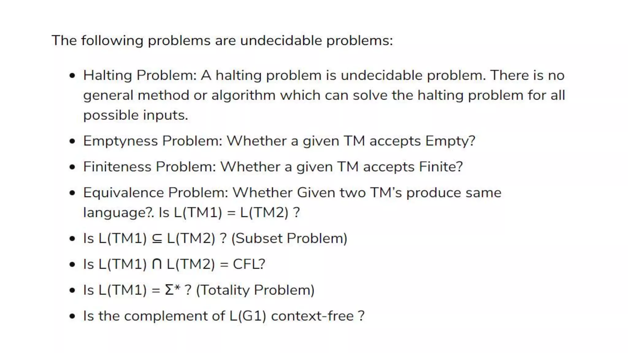 Examples of undecidable problems and problems.pptx