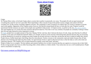 Examples Of Utopian Society | PDF