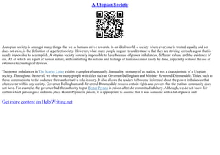 Examples Of Utopian Society | PDF