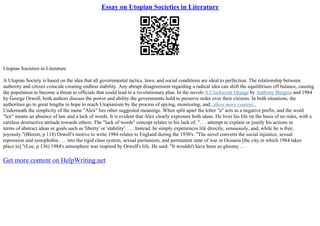 Examples Of Utopian Society | PDF