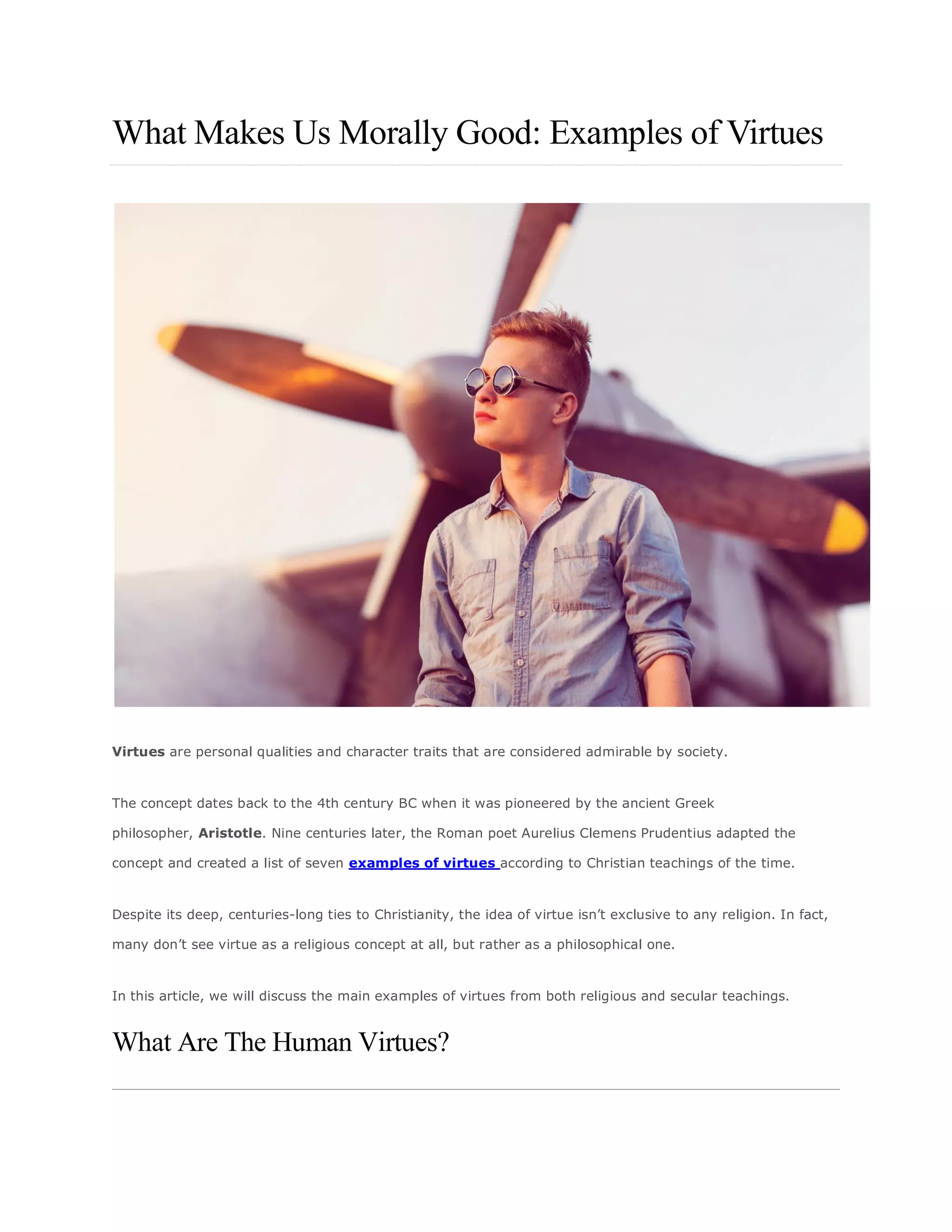 Examples of virtues | PDF