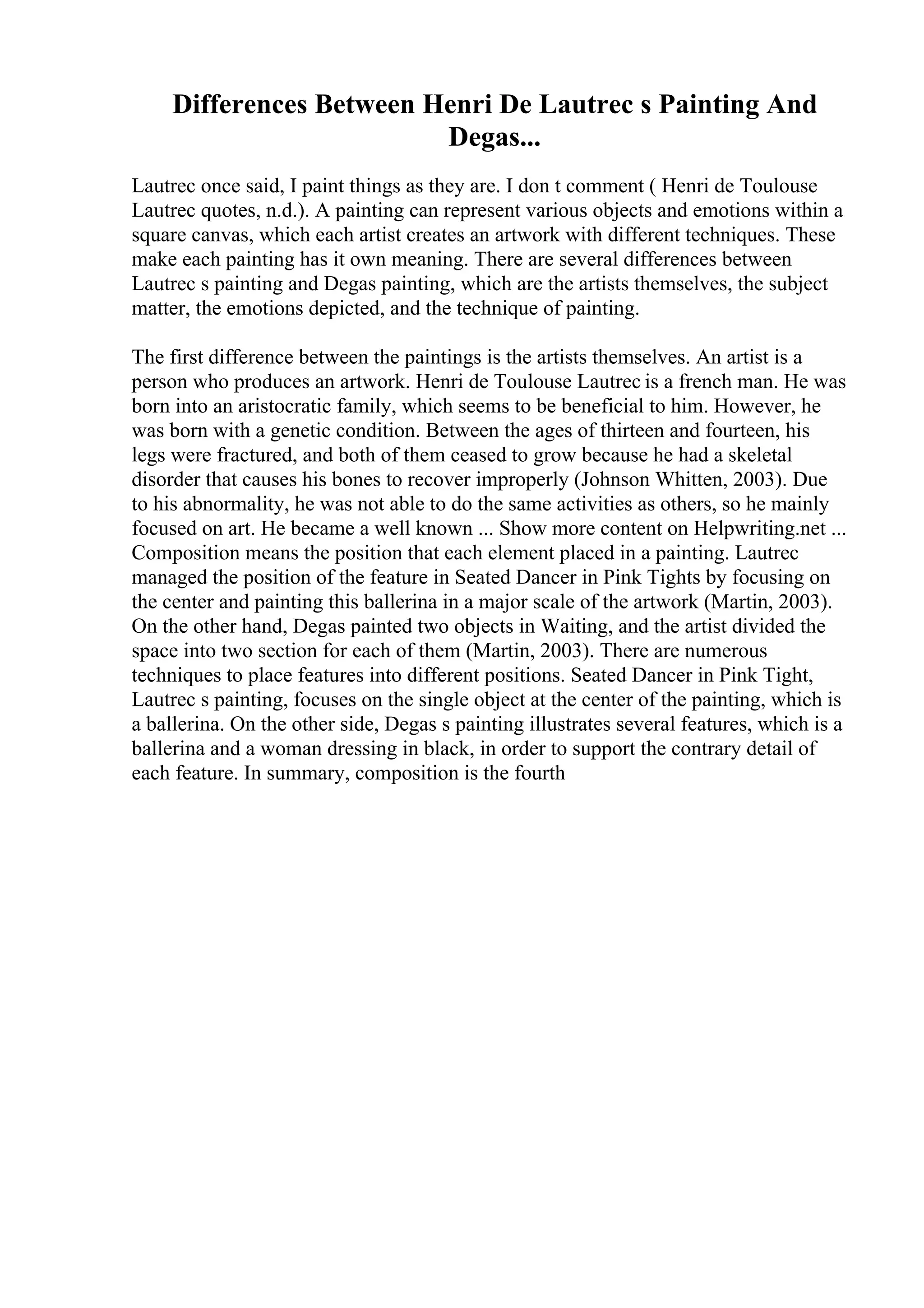 Examples Of Visual Analysis Essays | PDF