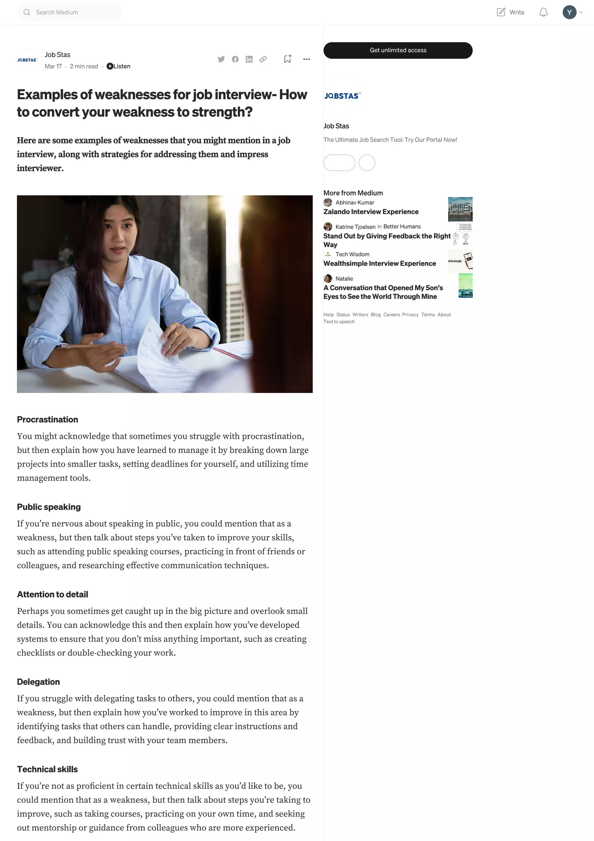 examples of weaknesses for job interview | PDF