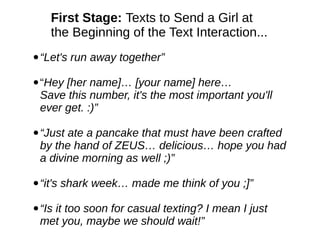 Examples of What to Text a Girl in Different Stages of the Text "Pickup ...