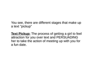 Examples of What to Text a Girl in Different Stages of the Text "Pickup ...