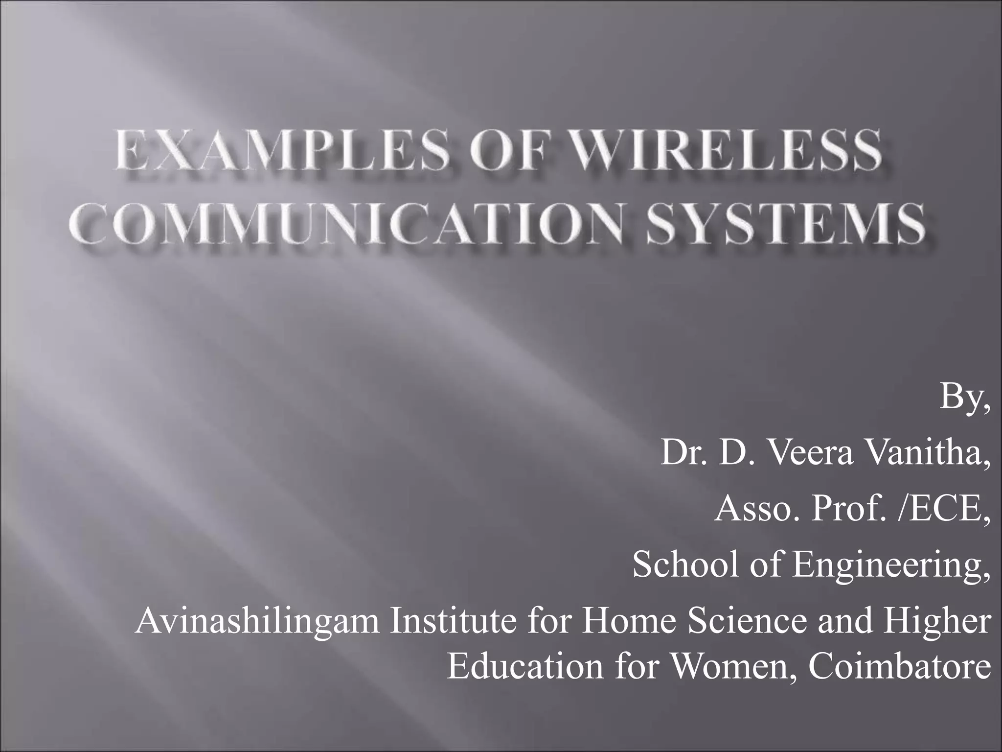 Examples of wireless communication systems | PPT