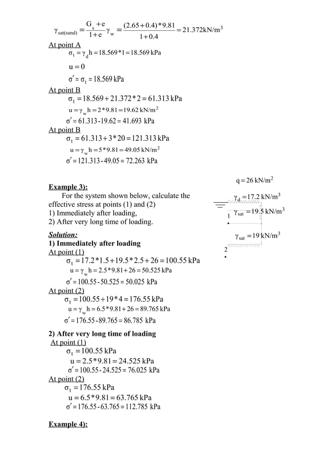 Examples on effective stress | PDF