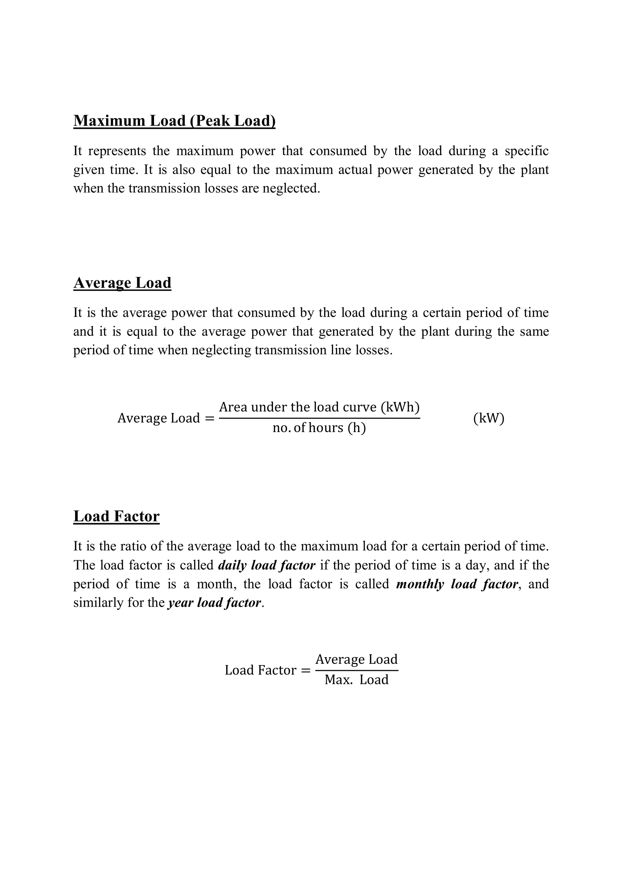 Examples on load curve | PDF