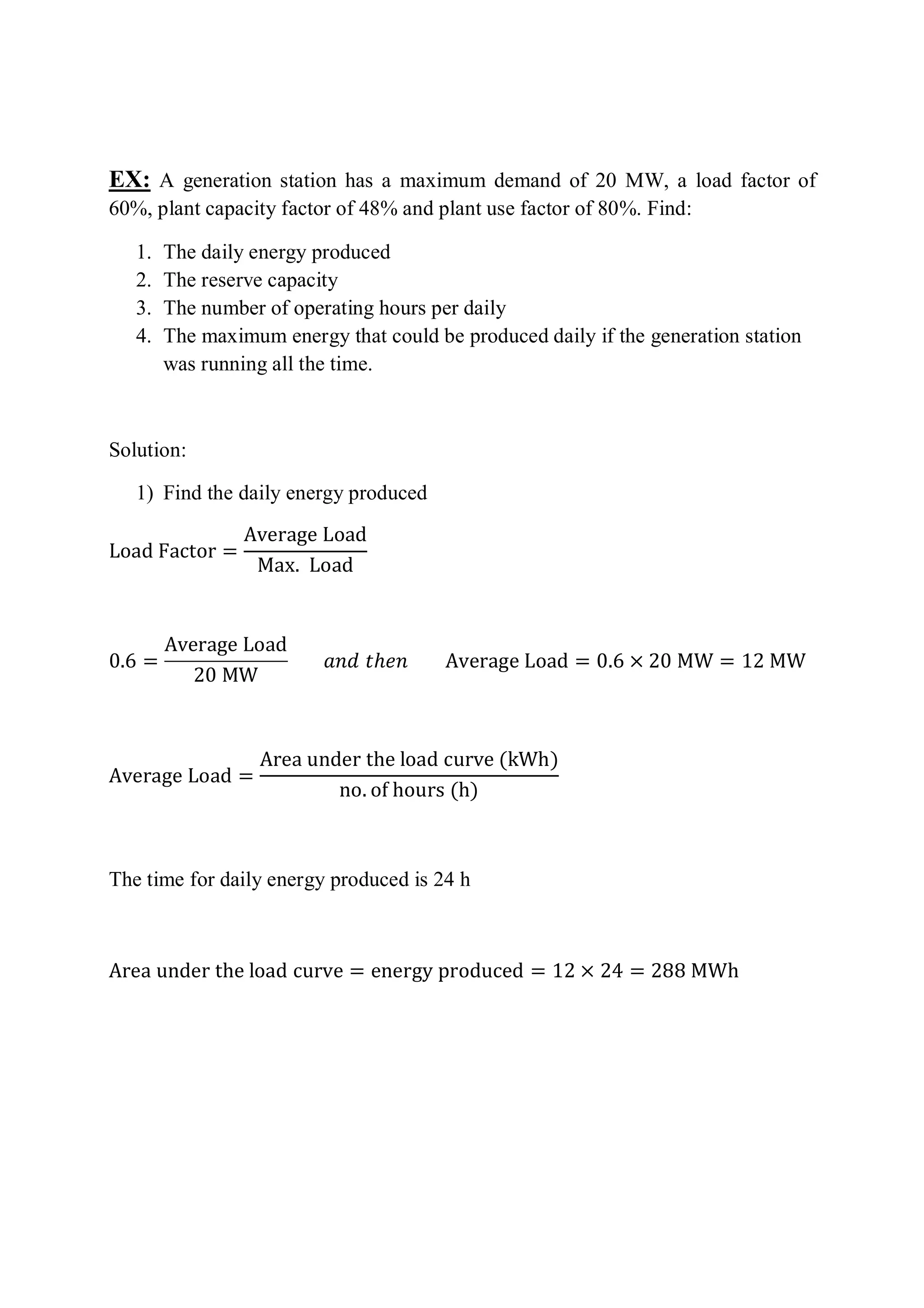 Examples on load curve | PDF