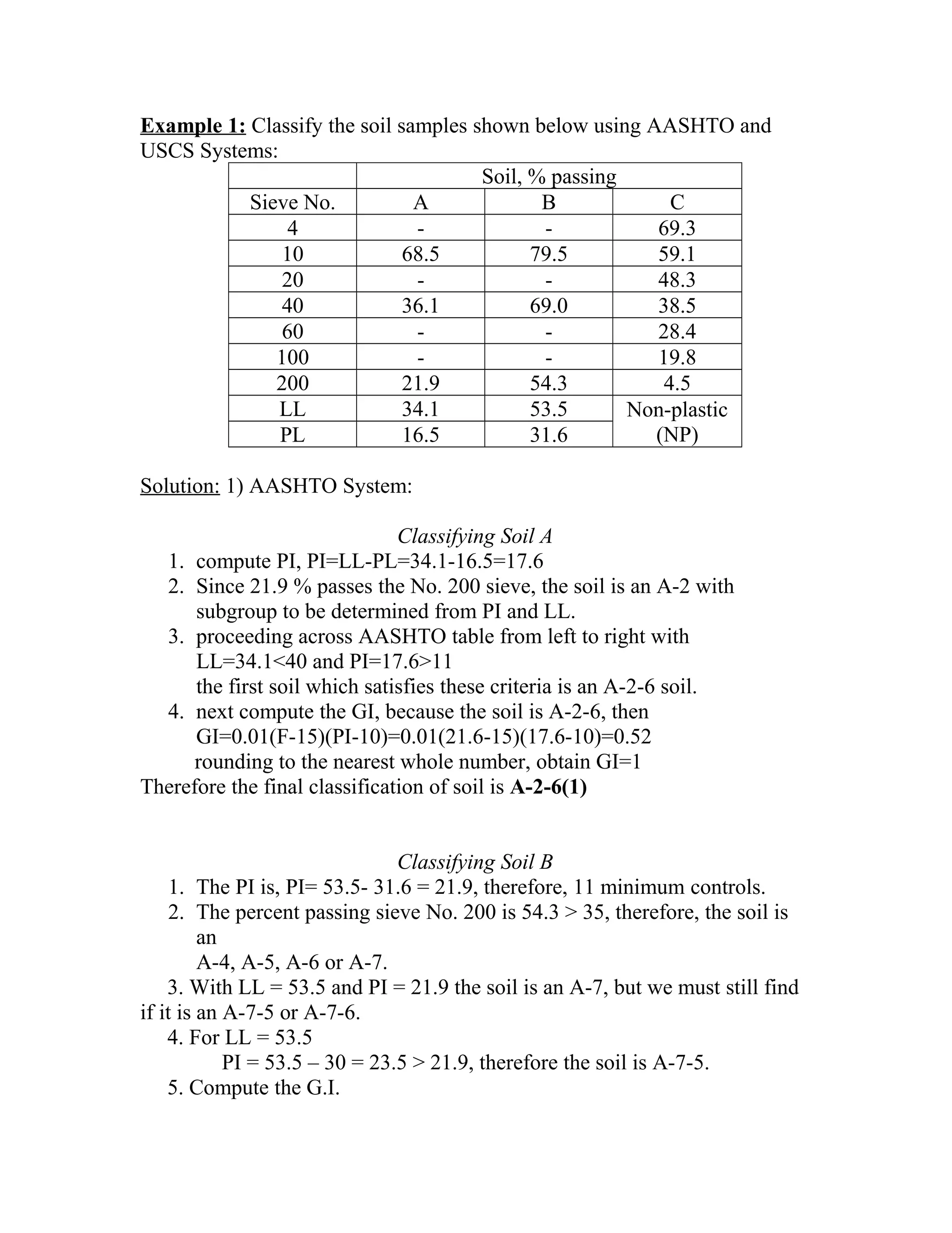 Examples on soil classification | DOC | Geology | Science