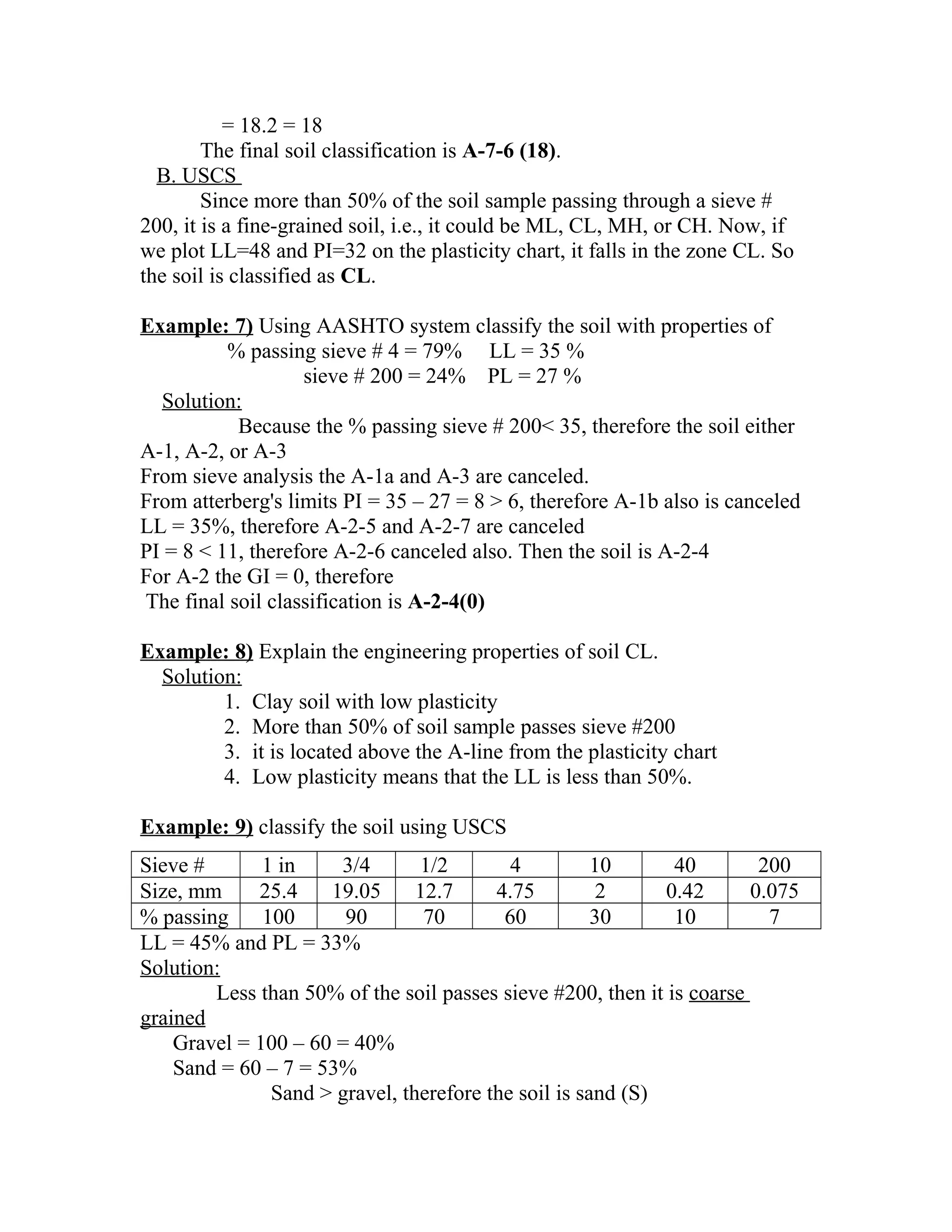 Examples on soil classification | DOC | Geology | Science