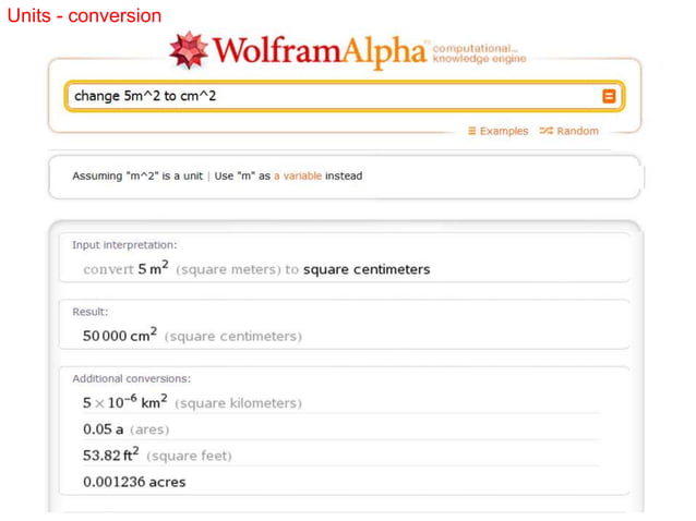 WolframAlpha Examples part 2 | PPT