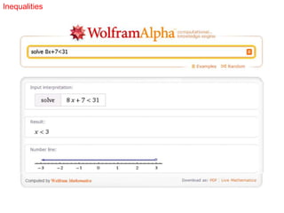 WolframAlpha Examples part 2 | PPT