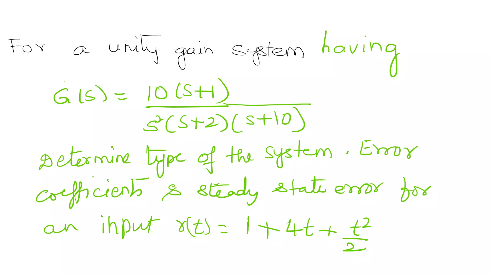 Exampless on steady state error and error constants | PPT
