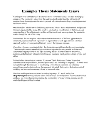 Examples Thesis Statements Essays.pdfExamples Thesis Statements Essays ...