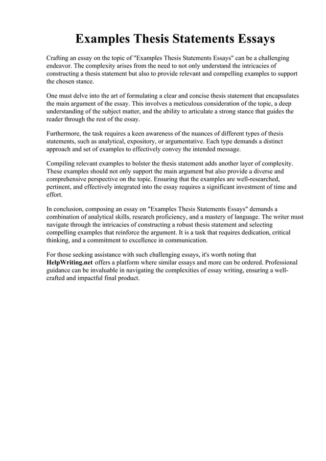 Examples Thesis Statements Essays.pdfExamples Thesis Statements Essays. . 15 Thesis Statement ...
