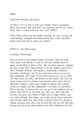 Example StudentActivity 2 Creating DialogueImagining Charact | DOCX ...