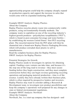 Example SWOT Analysis Sedibeng BreweriSedibeng Breweries is a m.docx