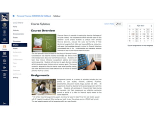 Example Syllabus Sections in Canvas | PPT