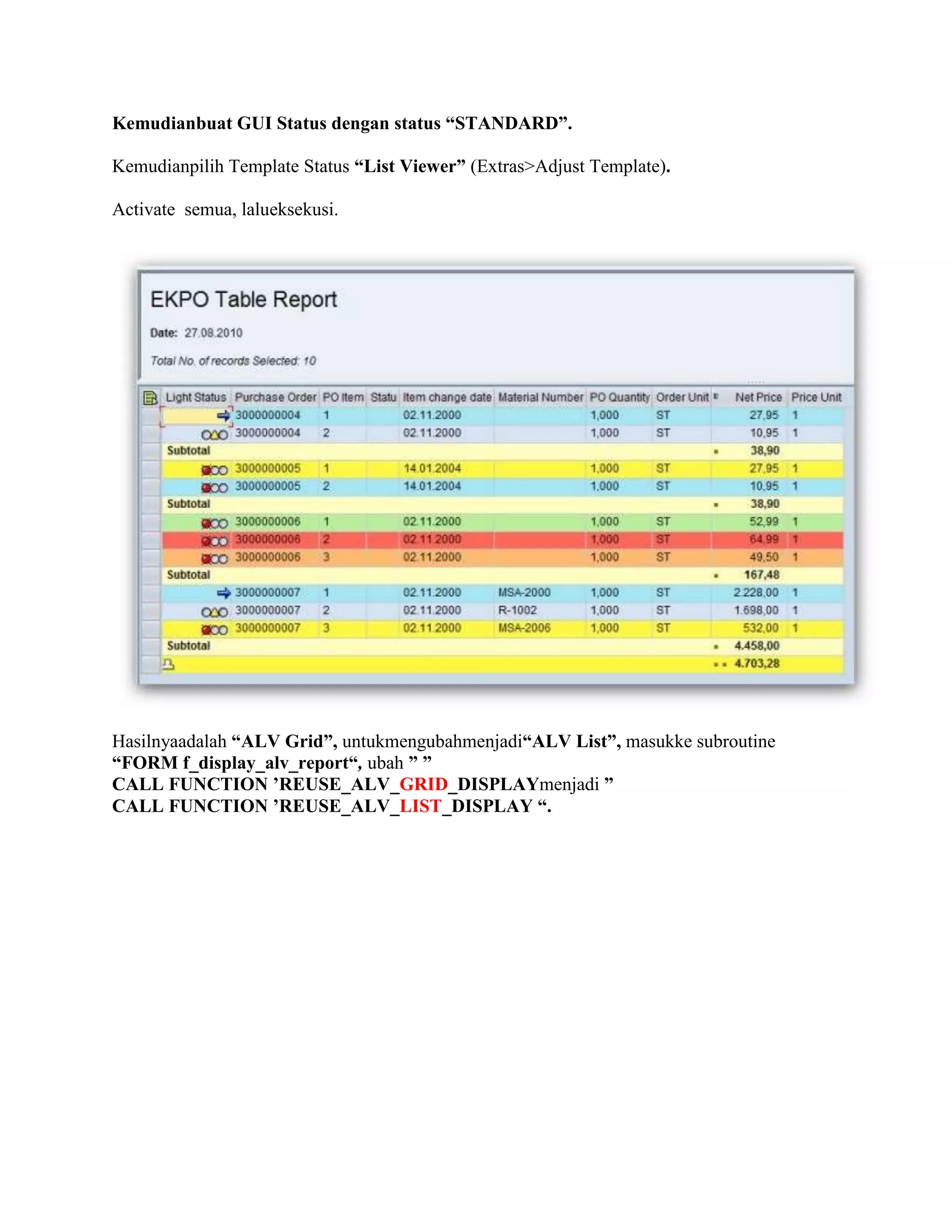 Example syntax alv grid list | DOCX
