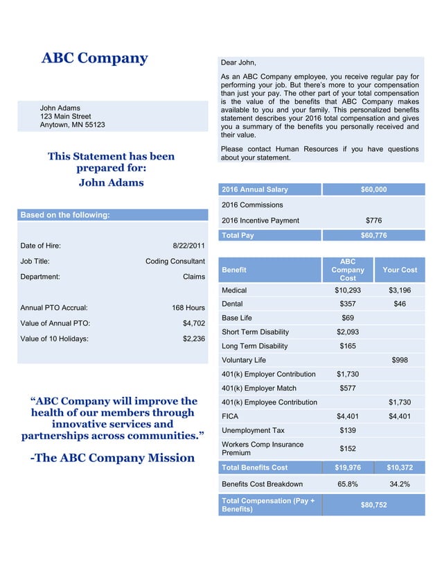 Total Compensation Example | PDF | Government Support and Welfare ...