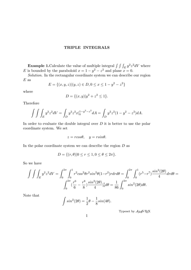 Example triple integral | PDF