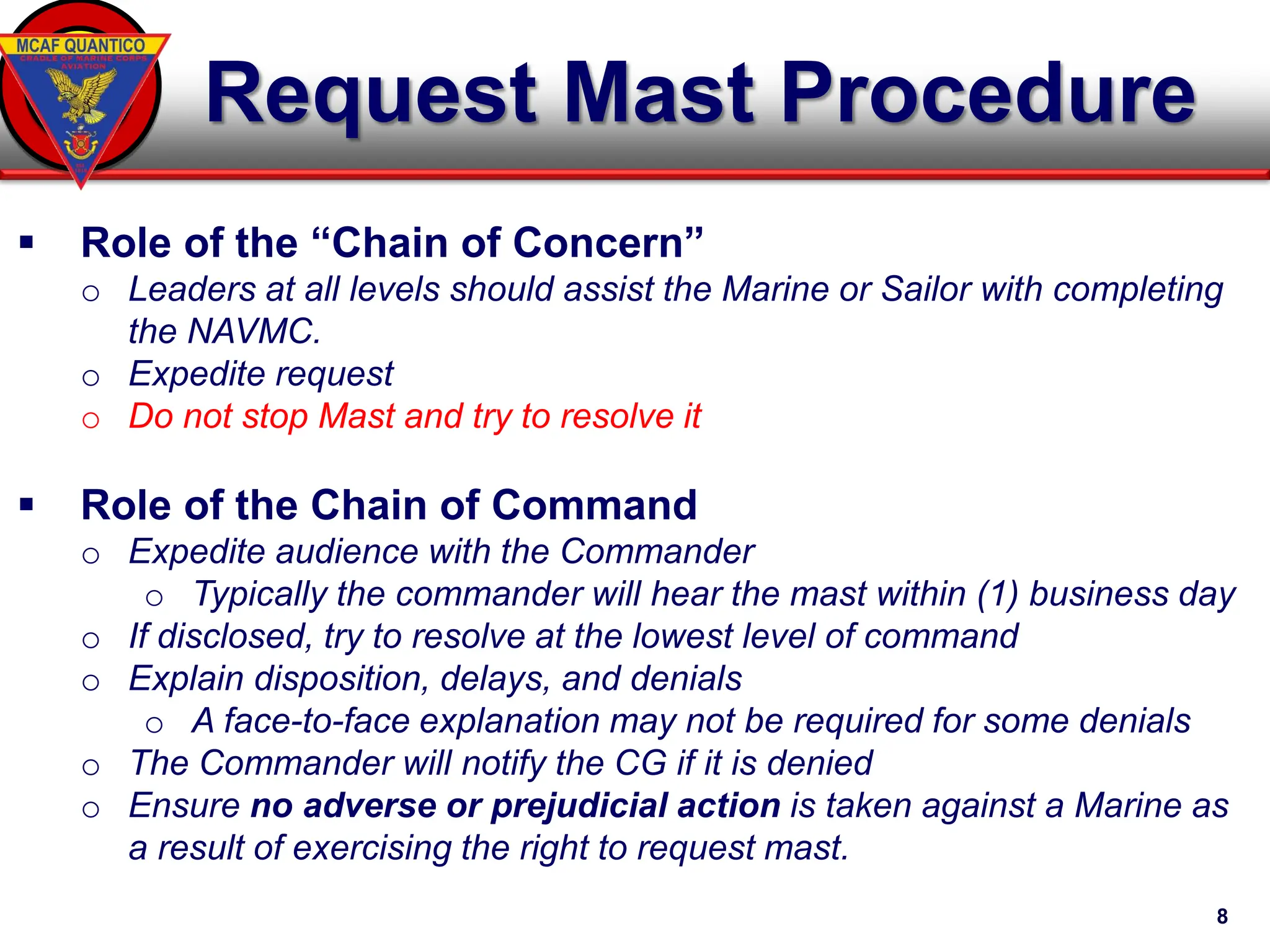 EXAMPLE Unit-Level Request Mast Class.pptx