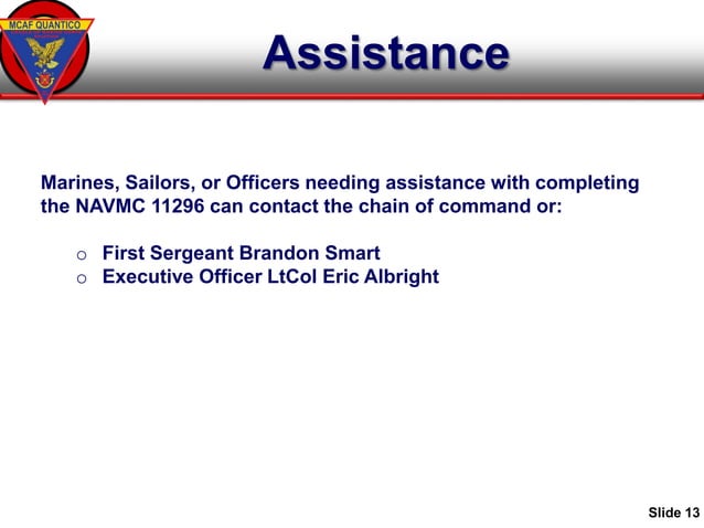 EXAMPLE Unit-Level Request Mast Class.pptx