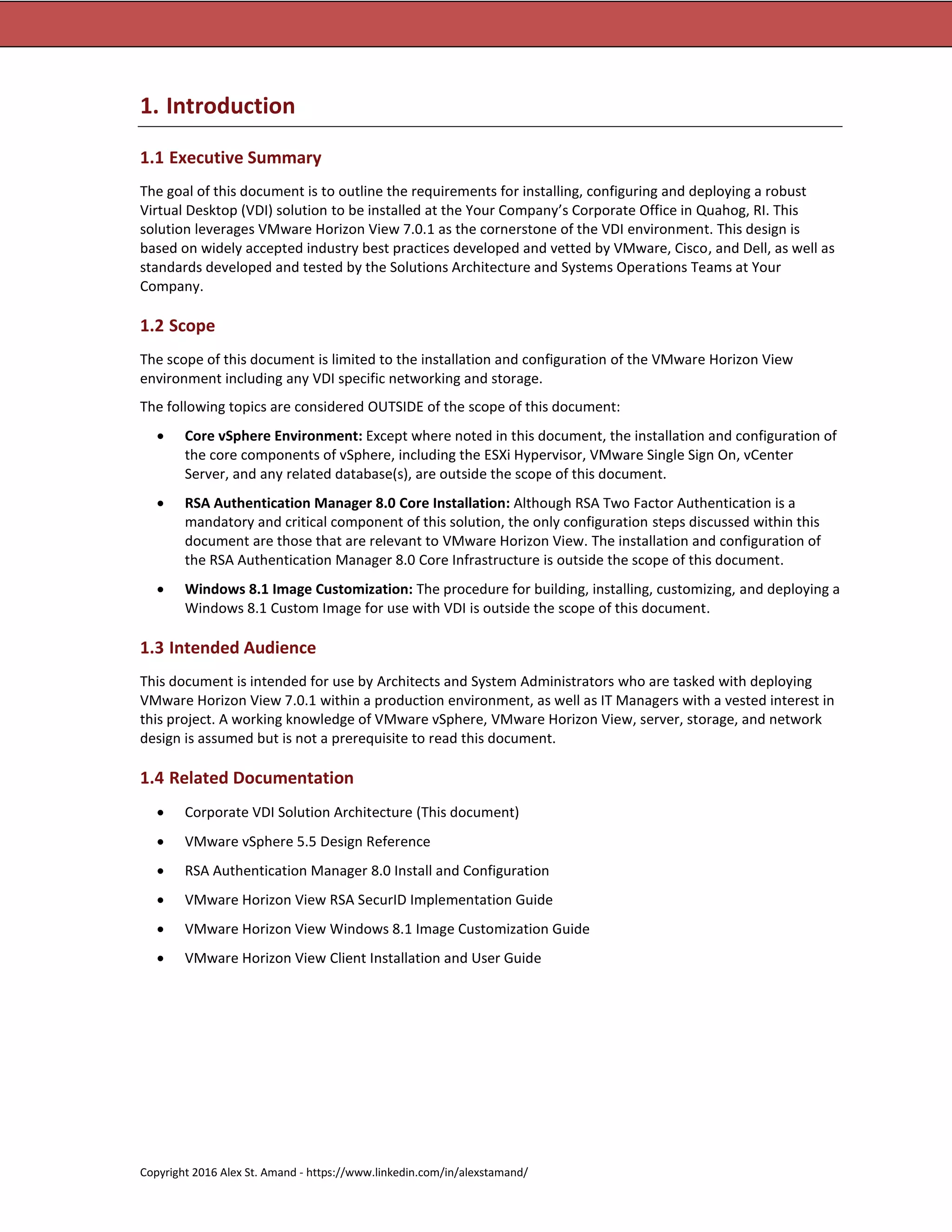 Example VDI Solution Architecture | PDF
